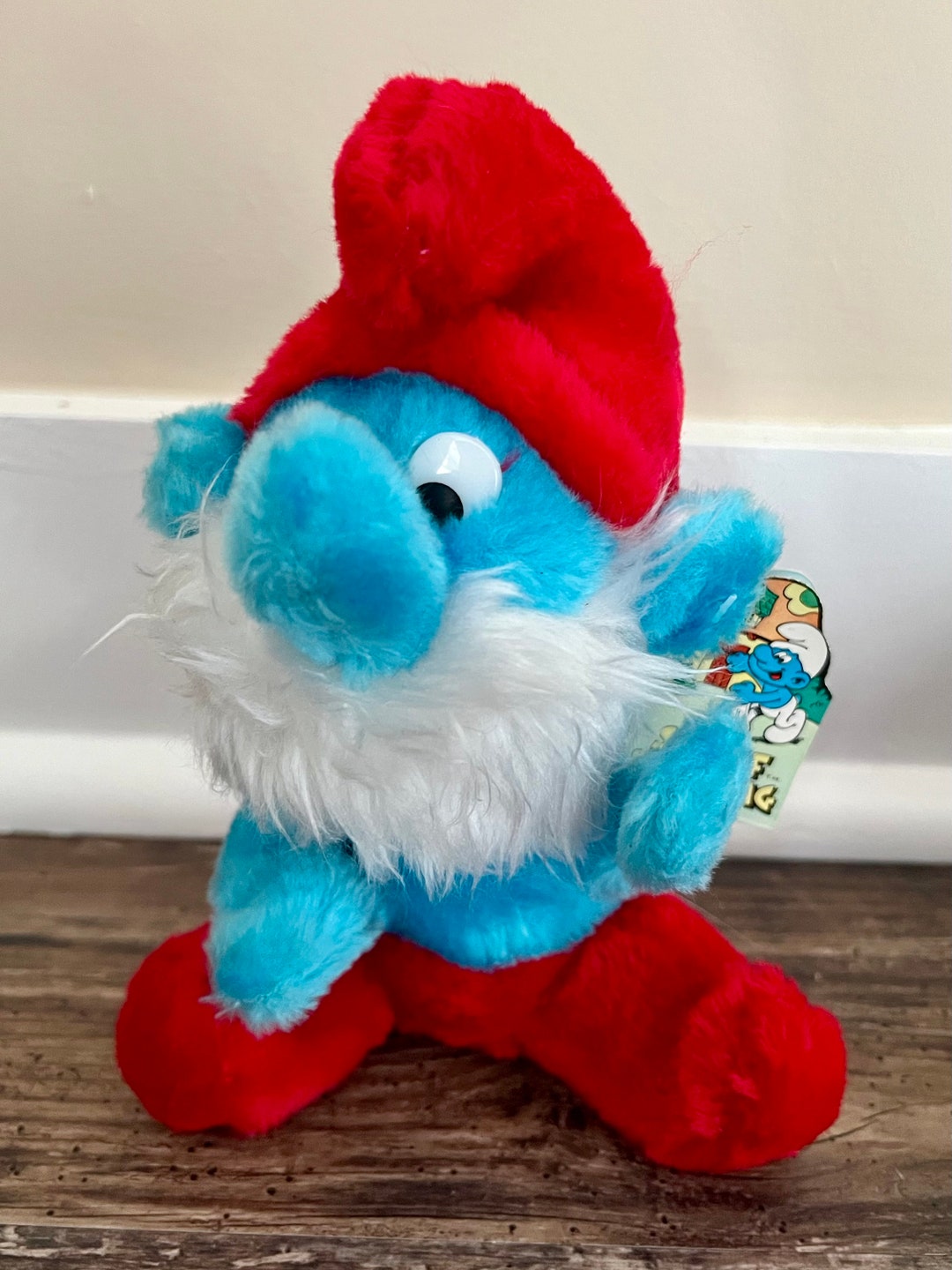 1981 Papa Smurf Plush Toy by Wallace Berrie & Co. - Rare Collectible ...