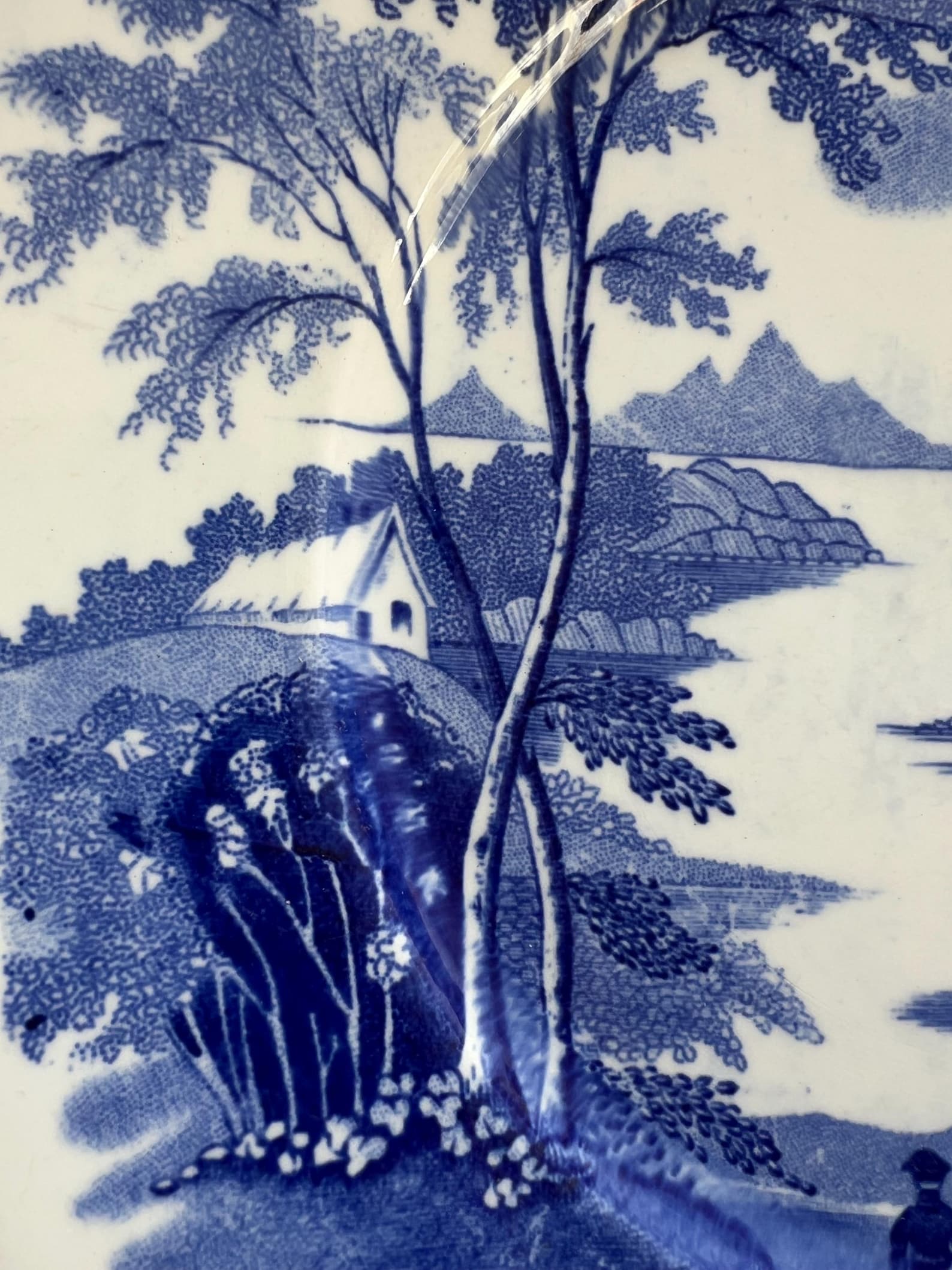 Antique Palissy Ware Plate - Windmill Transferware Design - Early 20th ...