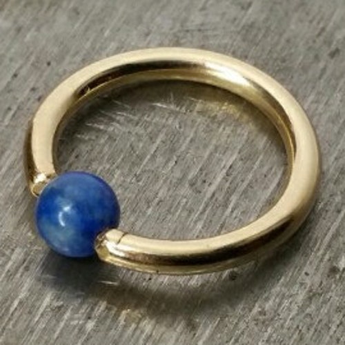 Captive Bead TIGER'S EYE Stone Navel Belly Ring/ Septum - Etsy