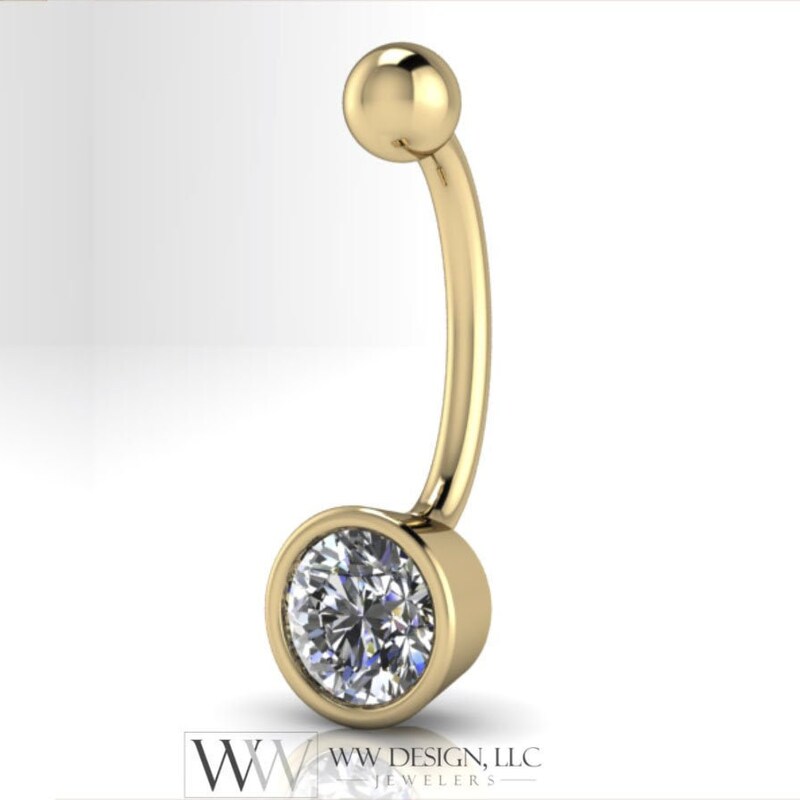 14k Gold Navel Ring - Etsy