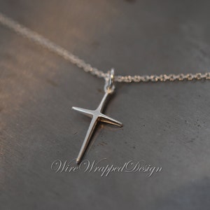 CROSS Necklace 925 Sterling Silver Taper Small Cross - Etsy