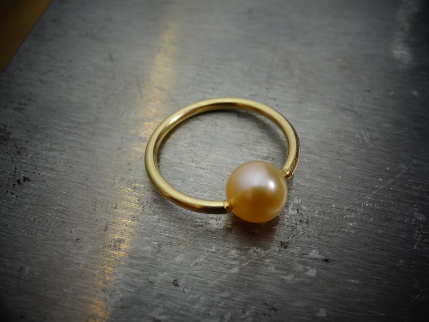Captive Bead Genuine A-grade Lt. Pink Pearl Navel Belly Ring Hoop ...