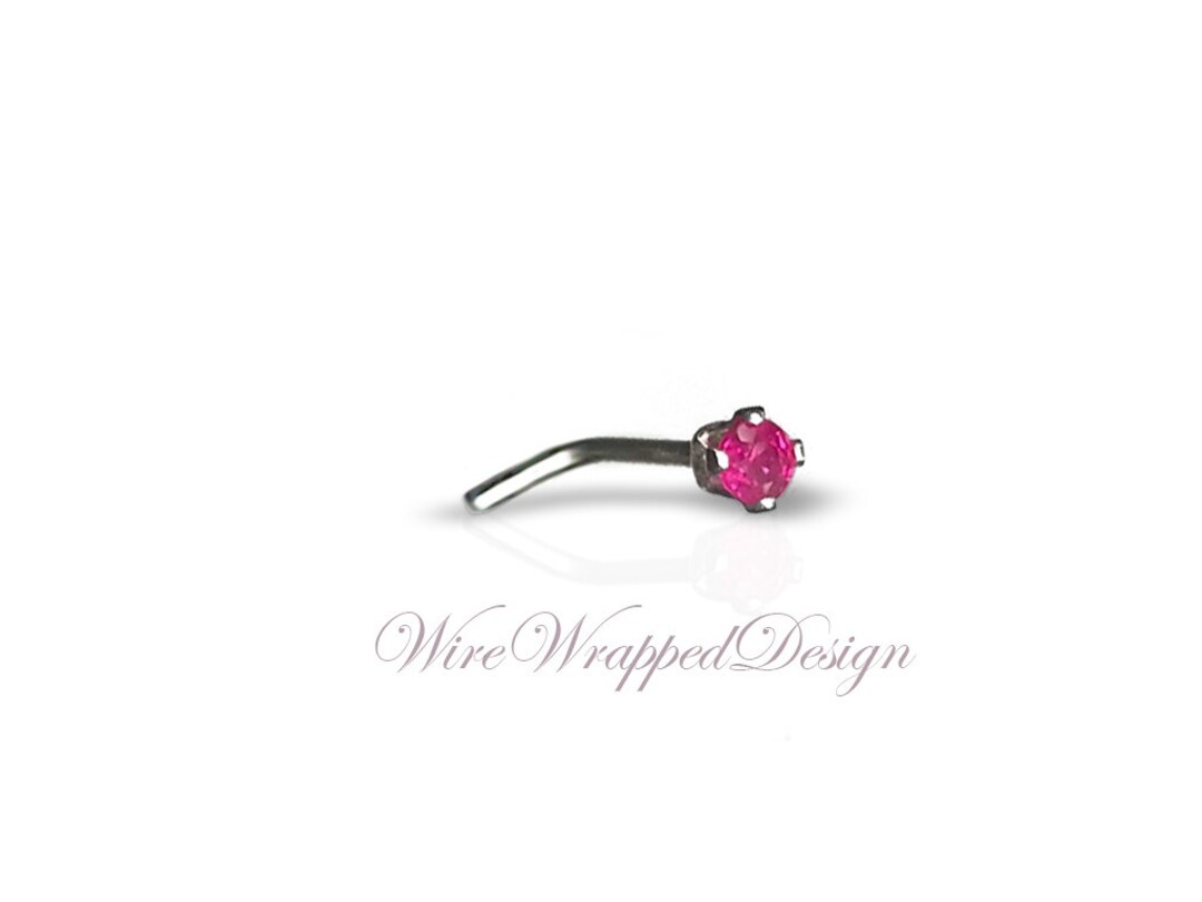 Nose Stud - Real Ruby 2mm Aaa-grade Genuine Natural Red Ruby Faceted ...