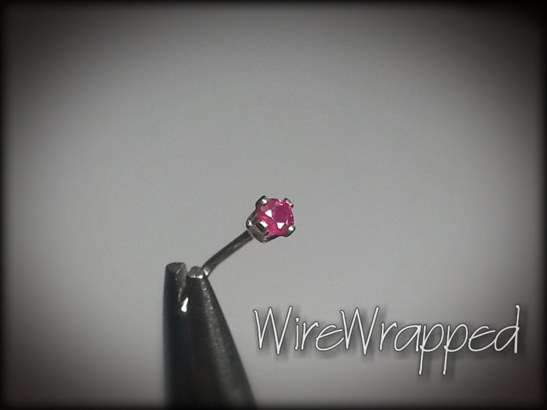 Nose Stud - Real Ruby 2mm Aa-grade Genuine Natural Red Ruby Faceted ...