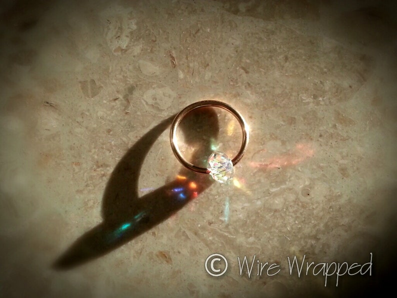 Captive Bead Ring Made With Swarovski Crystal - VARIETY 14 Gauge 14k ...