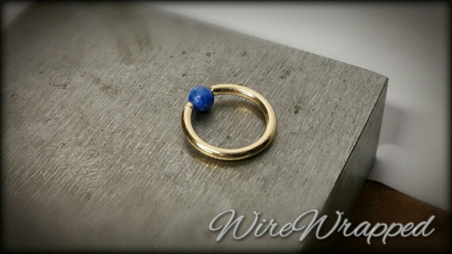 Captive Bead LAPIS Stone Navel Belly Ring/ Septum Hoop VARIETY | Etsy