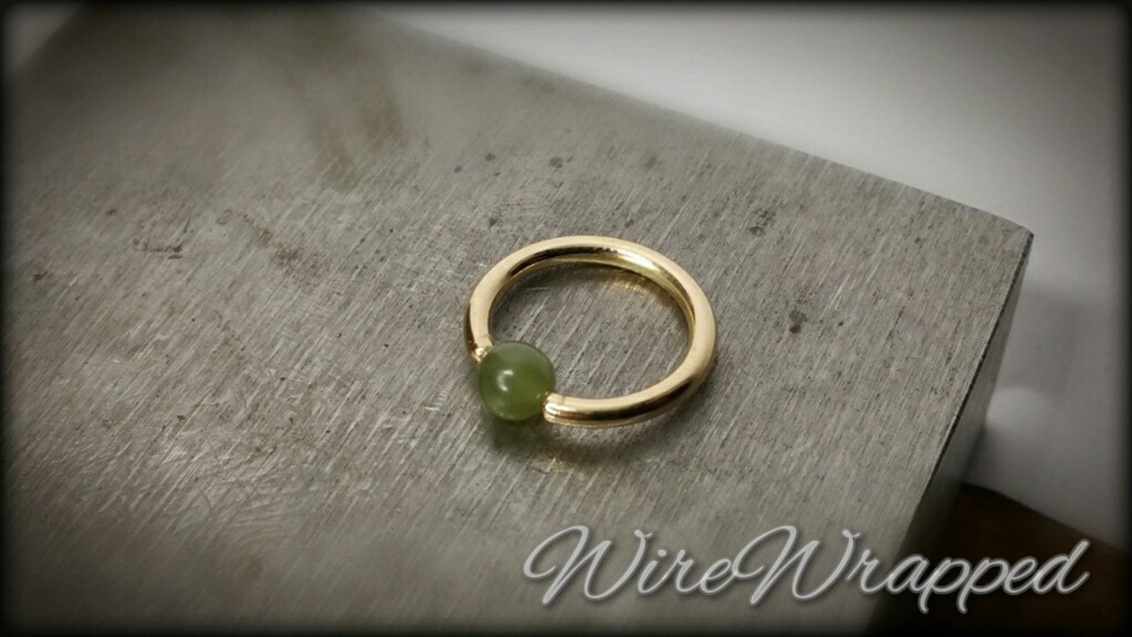 Captive Bead JADE Stone Navel Belly Ring/ Septum Hoop VARIETY Green ...