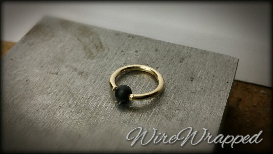 Captive Bead ONYX MATTE Navel Belly Ring/ Septum Hoop VARIETY Black ...