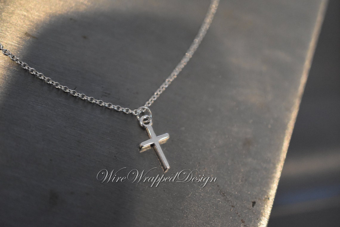 Tiny CROSS Necklace 925 Sterling Silver Very Small Cross - Etsy