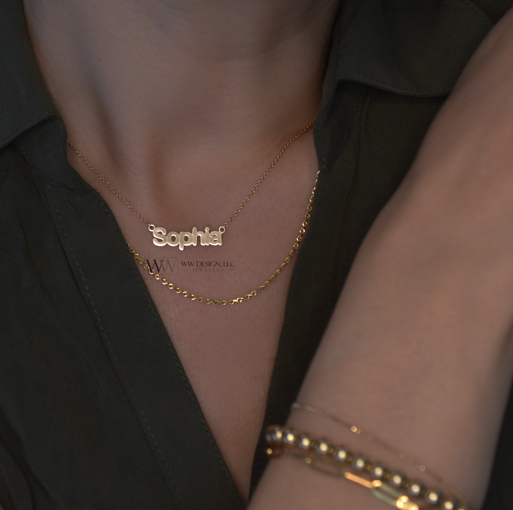 Unique Bubble Name Plate Necklace Nameplate Thick CUSTOMIZABLE - Etsy