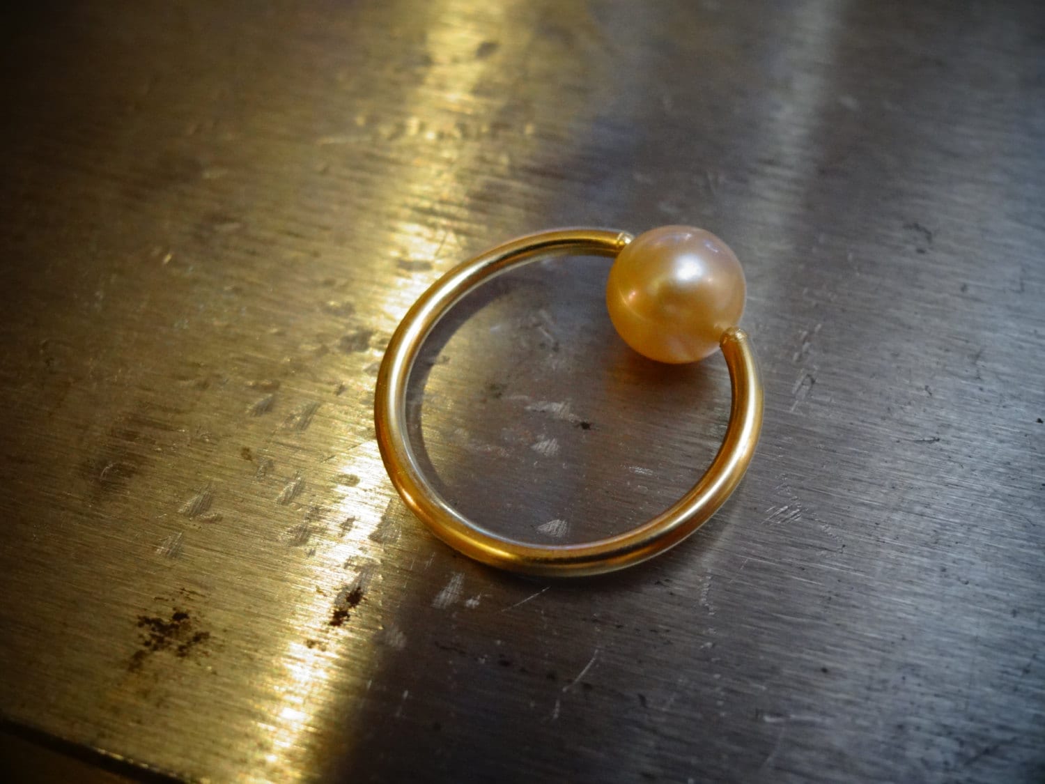 Captive Bead Genuine A-grade Lt. Pink Pearl Navel Belly Ring Hoop ...