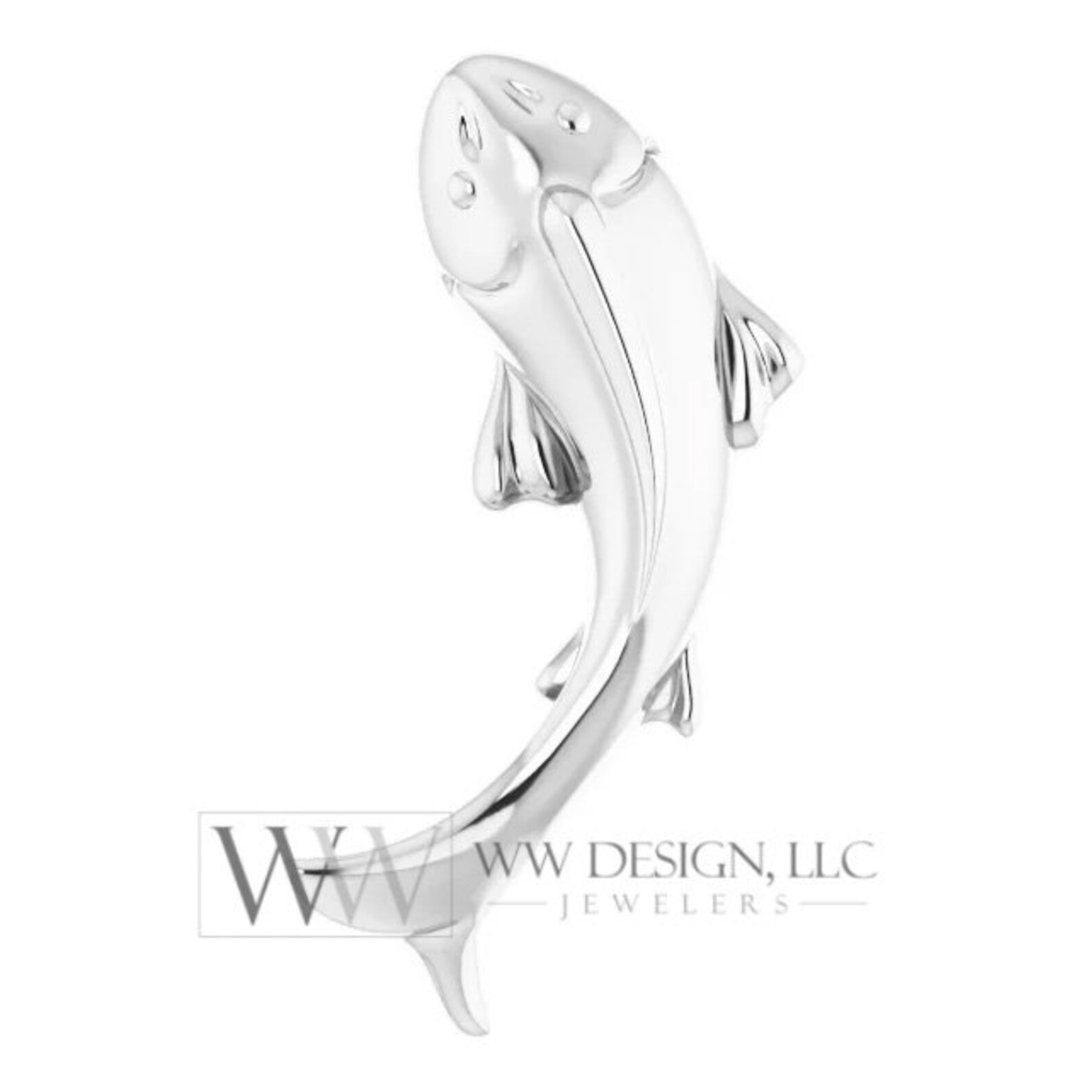 Koi Fish Necklace 14k SOLID Gold Y W R Platinum or - Etsy