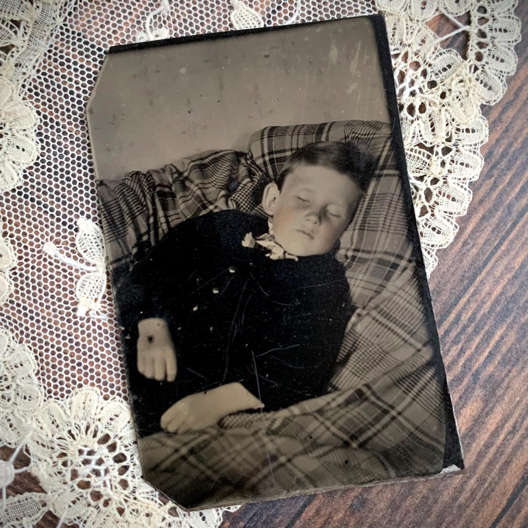 Antique Post Mortem Tintype of Young Boy, Victorian Mourning ...