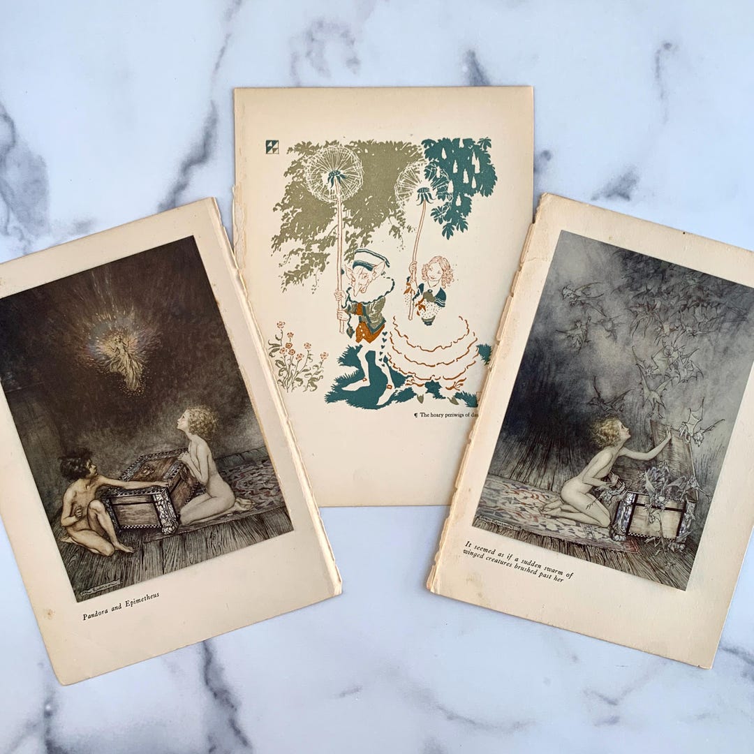 Antique Arthur Rackham Book Illustrations, Vintage Pandora's Box Plates ...