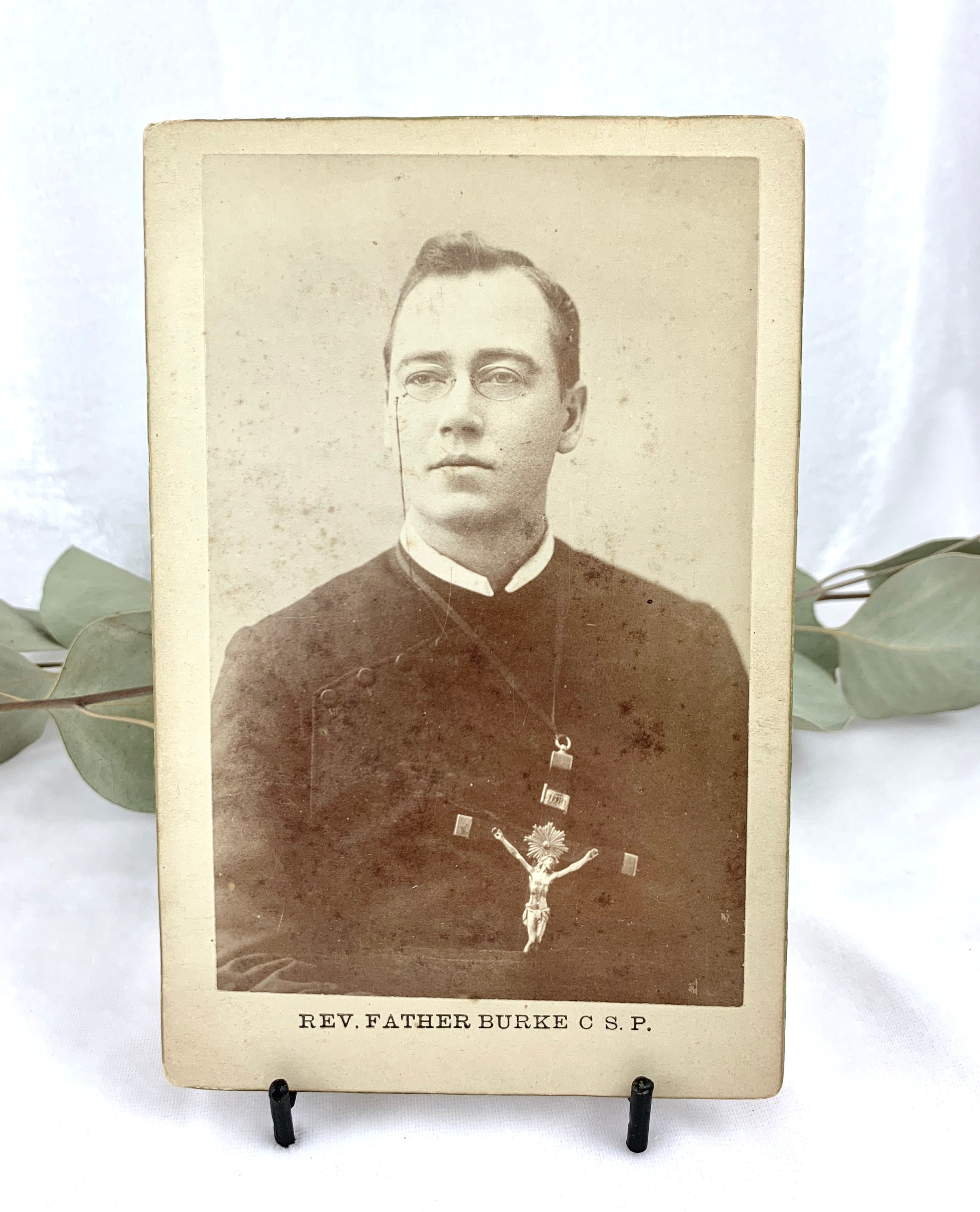 Identified Victorian Priest With Crucifix Photo, Antique Catholic ...