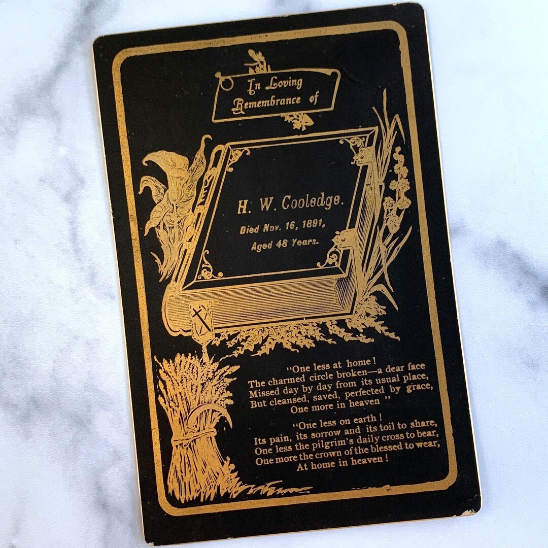 Antique Funeral Card, Victorian Mourning Death Notice, Funerary ...