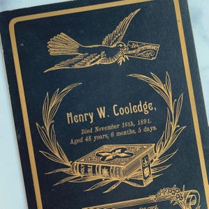 Antique Funeral Card, Victorian Mourning Remembrance Card, Antique ...