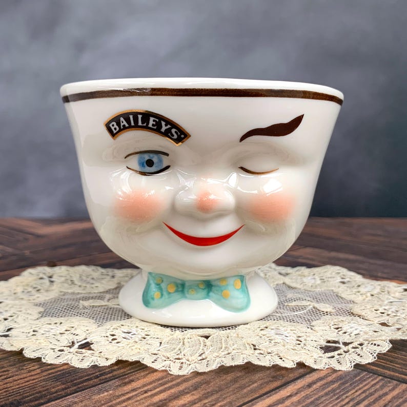 Bailey's Irish Cream Winking Eye Vintage Mugs: Kitschy Anthropomorphic ...