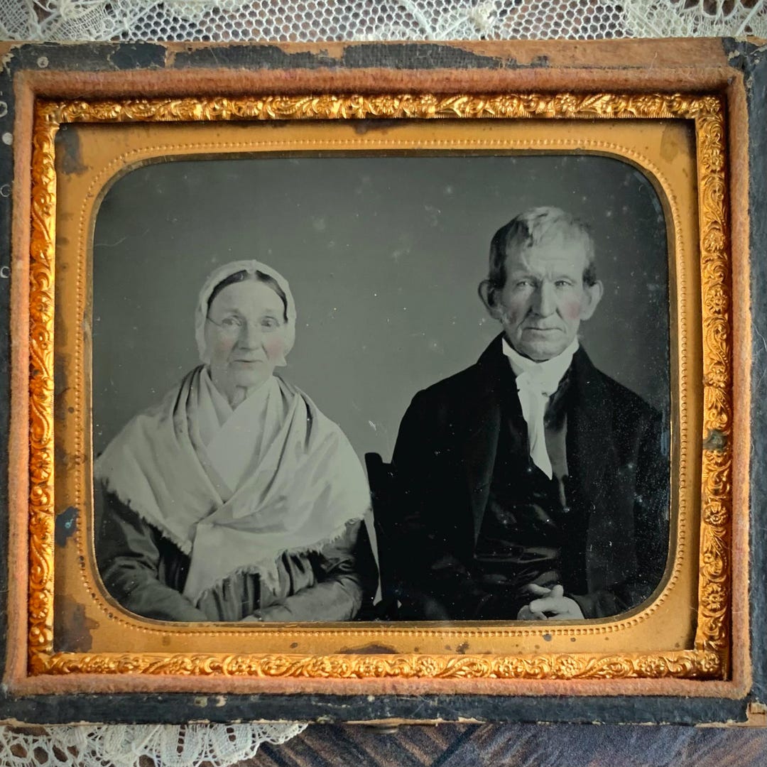 Framed Tintype Photo, Antique Ferrotype Photograph of Older Victorian ...