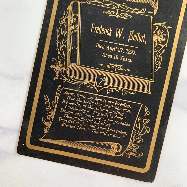 Antique Funeral Card, Victorian Mourning Death Notice, Funerary ...