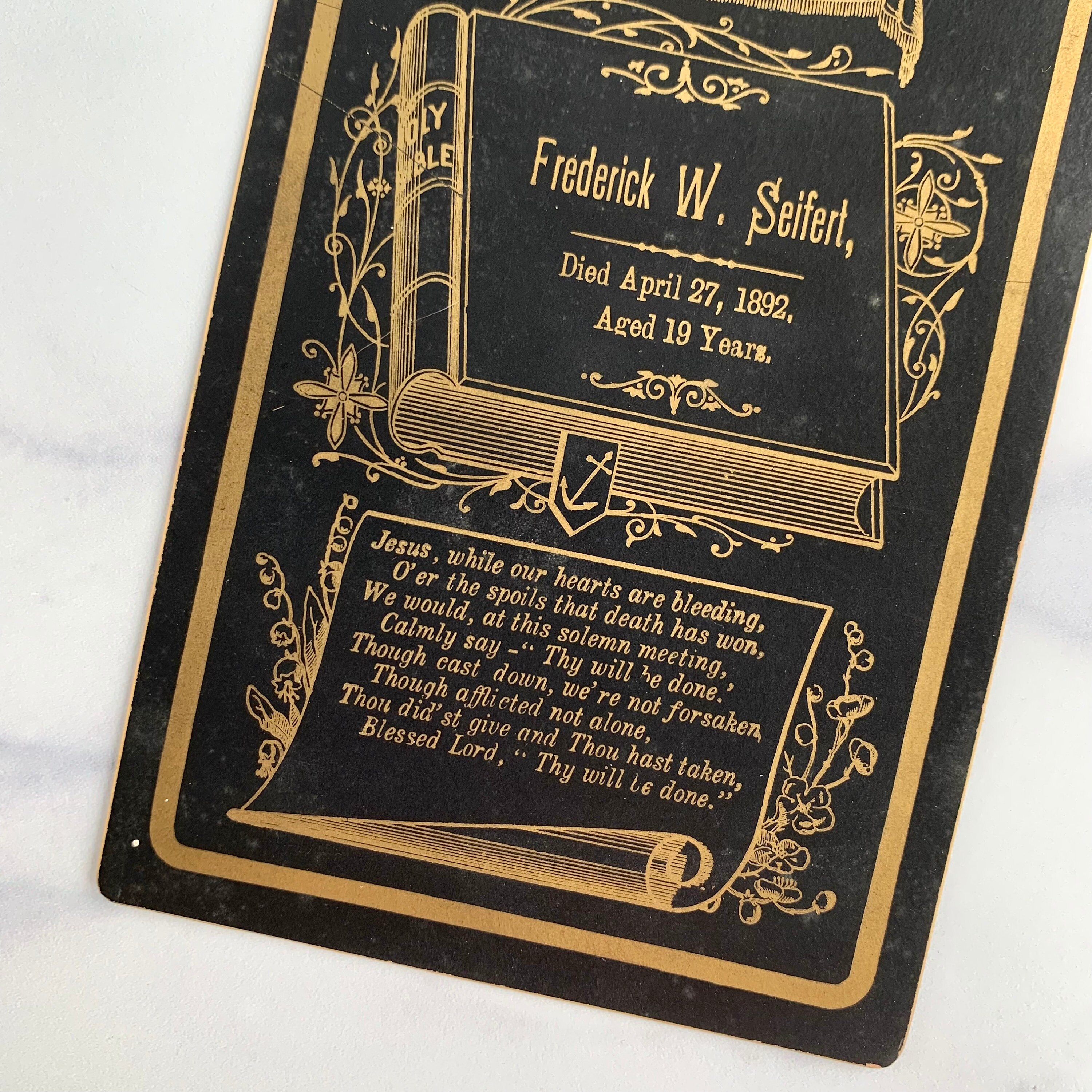 Antique Funeral Card, Victorian Mourning Death Notice, Funerary ...