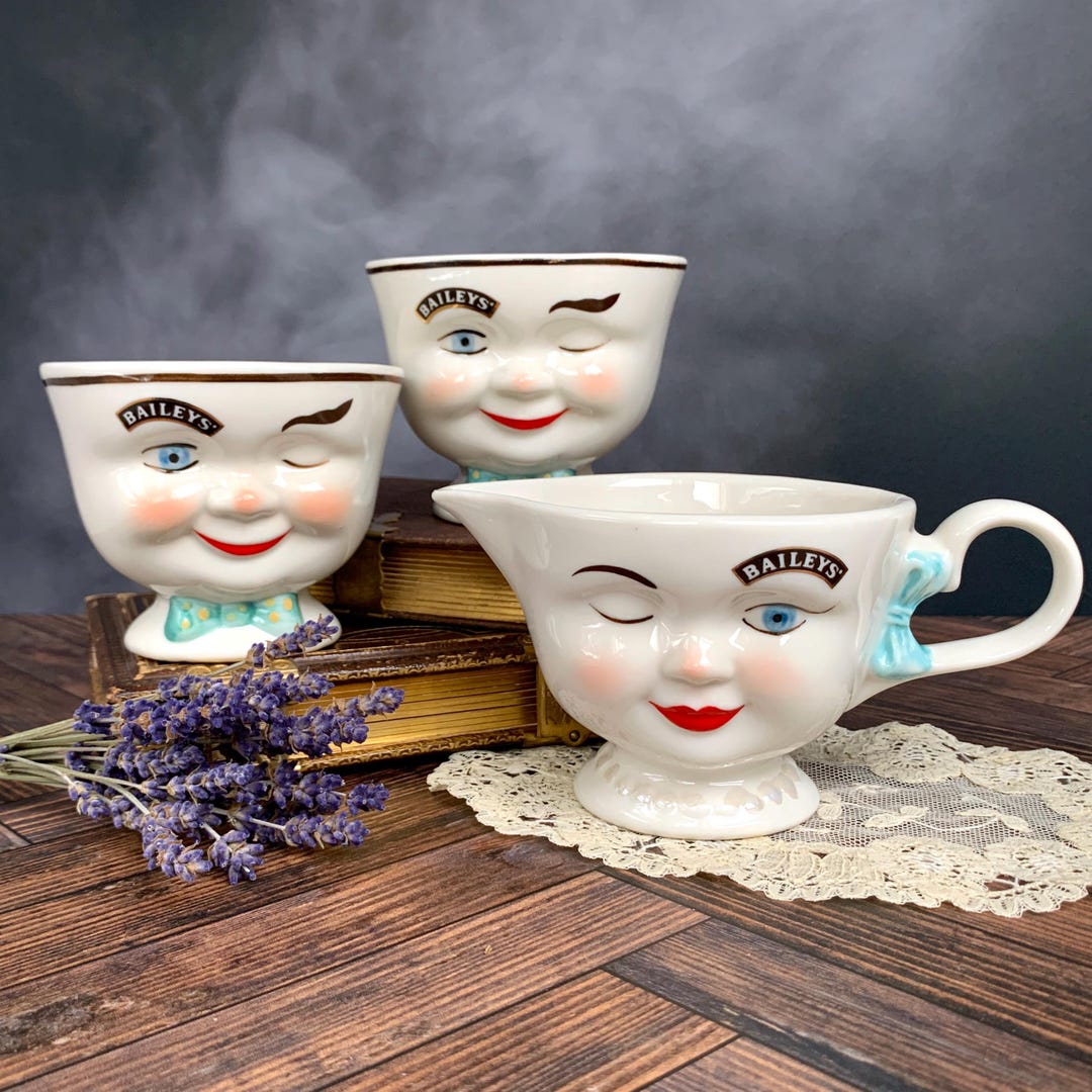 Bailey's Irish Cream Winking Eye Vintage Mugs: Kitschy Anthropomorphic ...