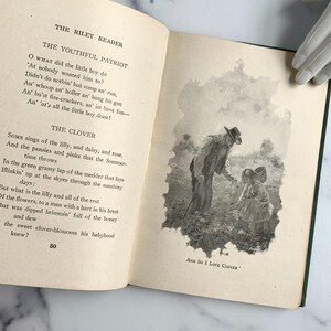 Antique Edwardian Book, the Riley Reader With Poetry by James Whitcomb ...