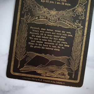 Antique Funeral Card, Edwardian Mourning Remembrance Card, Antique ...