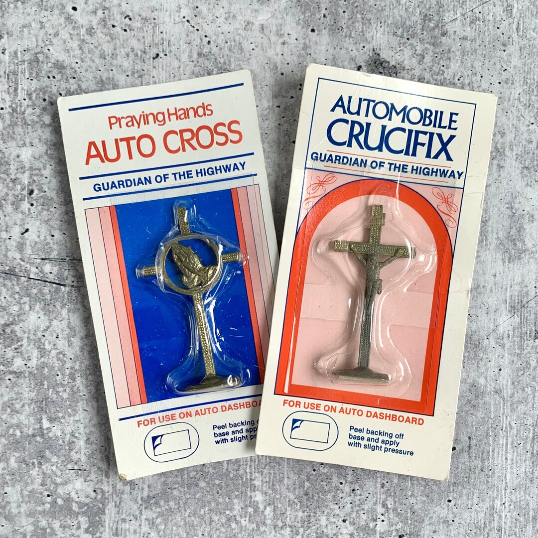 Vintage Guardian of the Highway Dashboard Car Crucifix, Miniature Auto ...