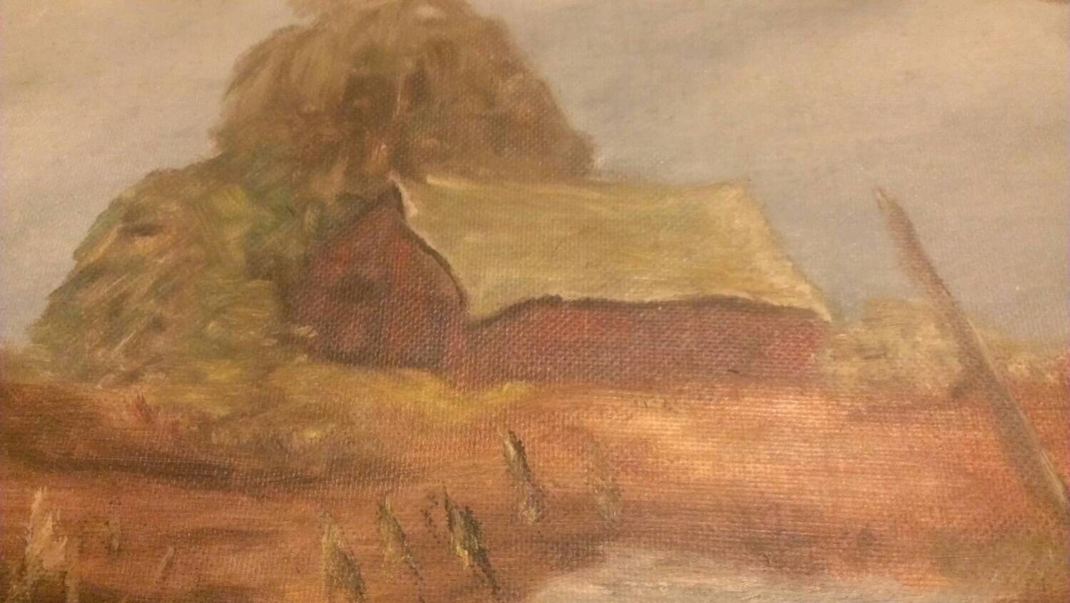 Old Scarecrow in Dormant Corn Field Original Painting on Board Signed ...