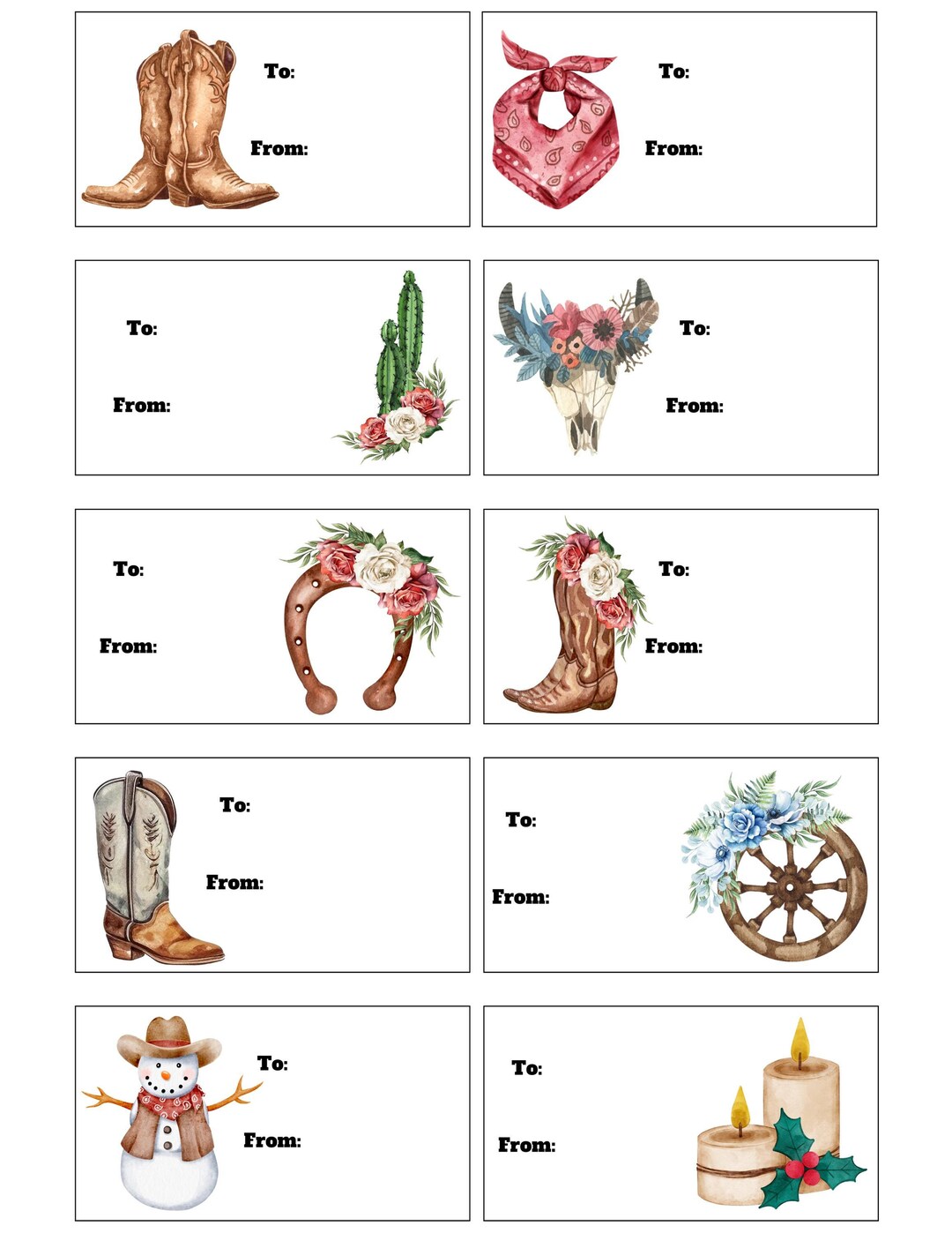 Gift Tags, Gift Labels, Printable, Digital Download, Christmas Tags ...