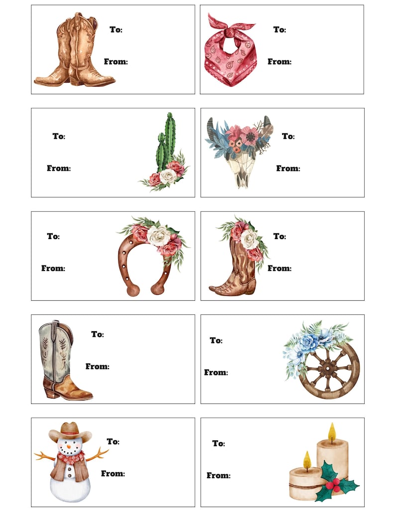 Gift Tags, Gift Labels, Printable, Digital Download, Christmas Tags ...