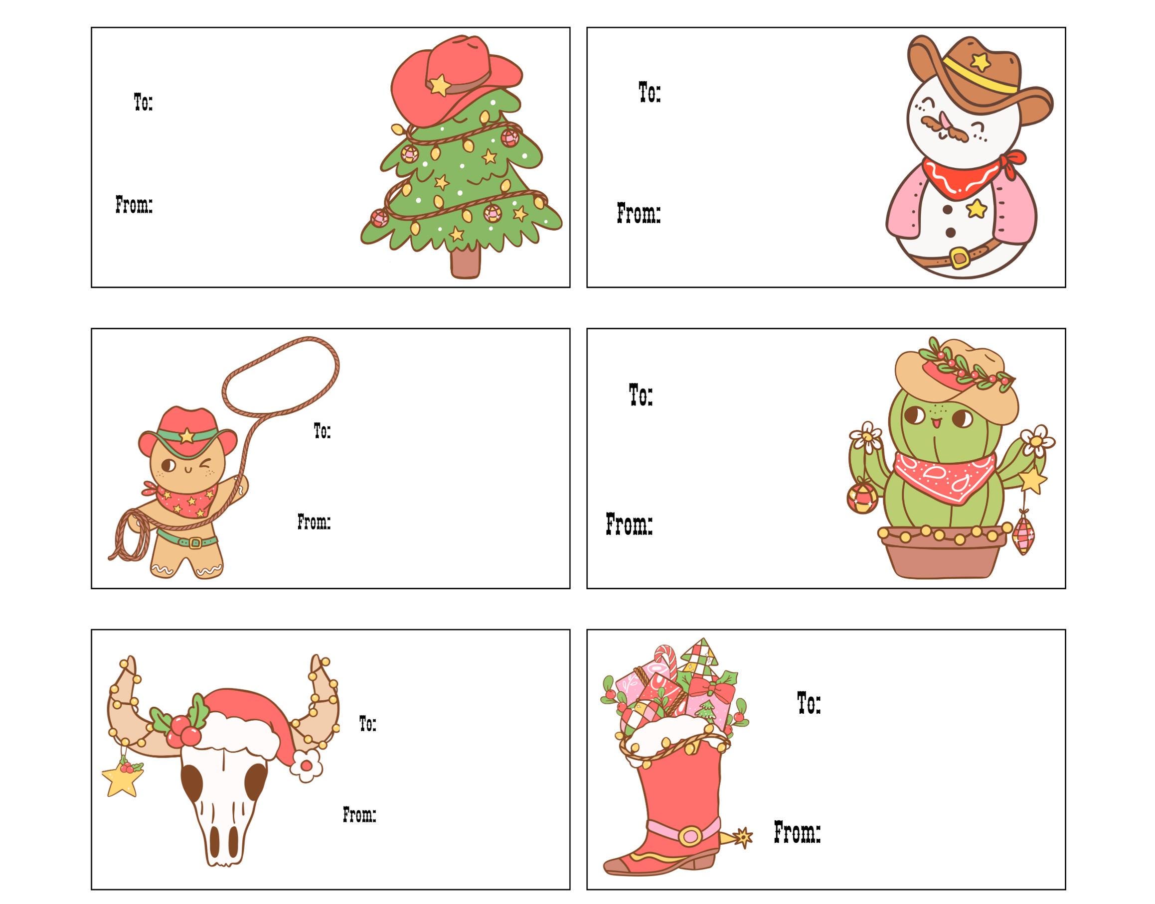 Gift Tags, Gift Labels, Printable, Digital Download, Christmas Tags ...