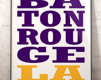 Baton Rouge Map Minimalist Map Baton Rouge Print Baton - Etsy