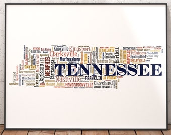 Tennessee State Poster - Etsy