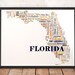 Florida Map Art Florida Art Print Florida State Map Florida | Etsy