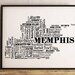 Memphis Map Art Memphis Art Print Memphis Neighborhood Map | Etsy