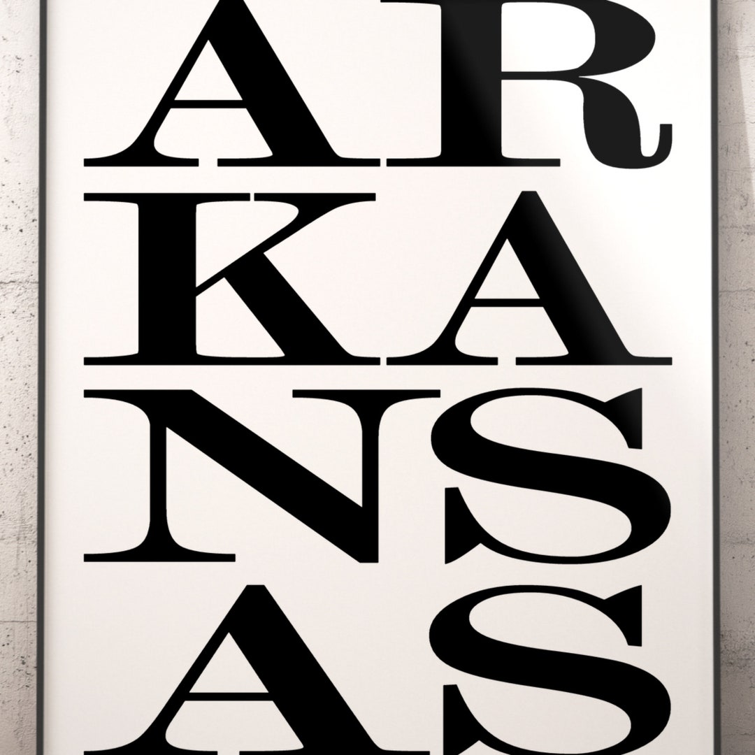 Arkansas Subway Sign Print, Arkansas Typography Art Print, Arkansas ...