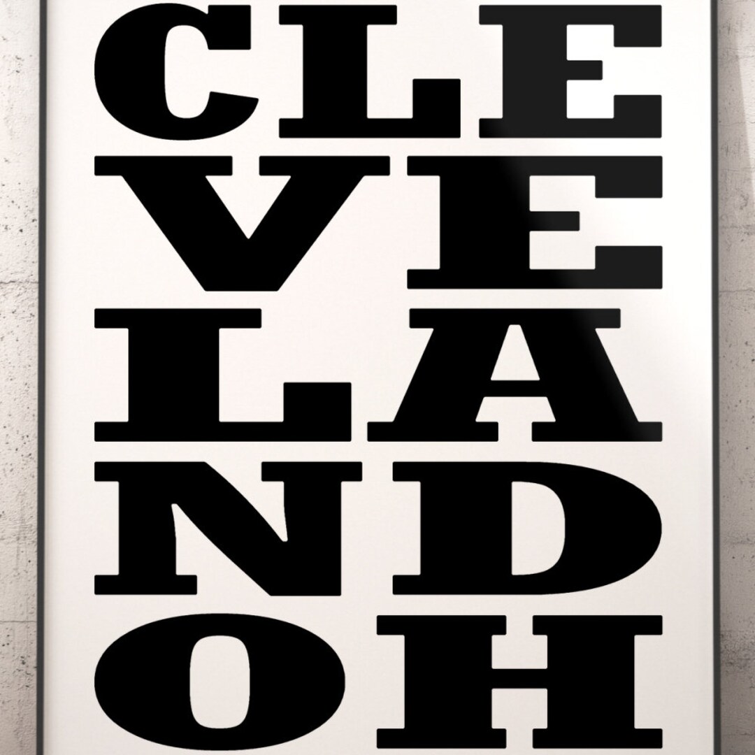 Cleveland Subway Sign Print, Cleveland Typography Art Print, Cleveland ...