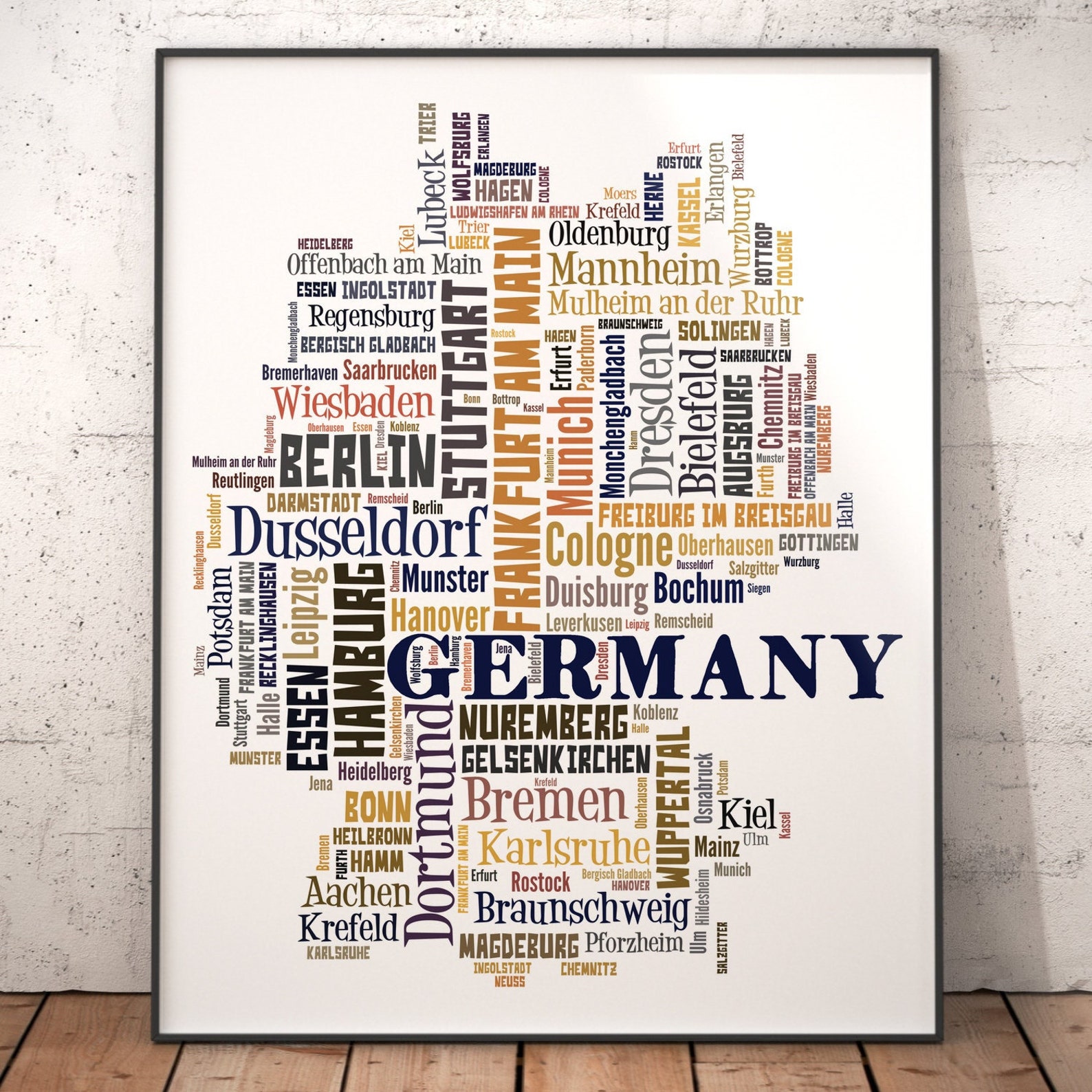 Germany Map Art Germany Art Print Germany City Map Germany | Etsy