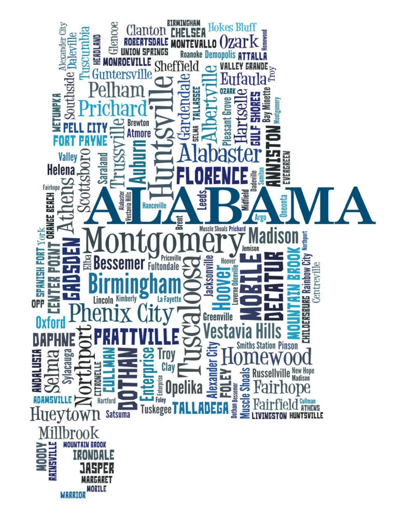 Alabama Map Art Alabama Art Print Alabama State Map Alabama - Etsy