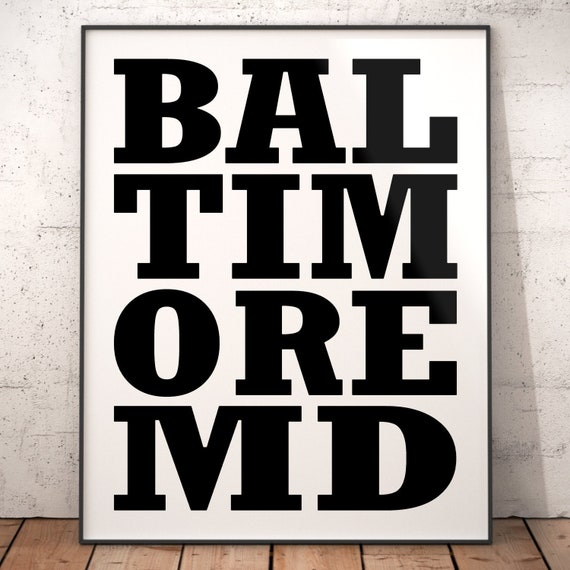 Baltimore Subway Sign Print Baltimore Typography Art Print - Etsy