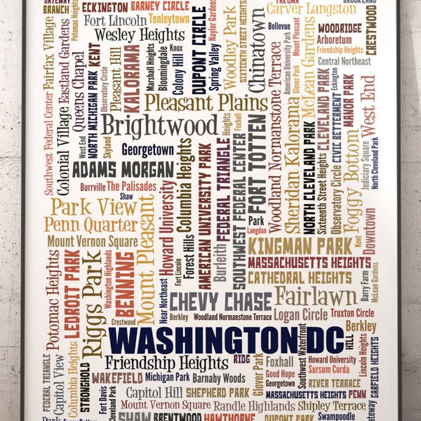 Washington Dc Map - Etsy