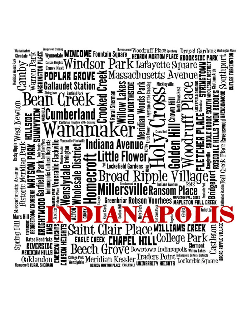 Indianapolis Map Art Indianapolis Art Print Indianapolis | Etsy