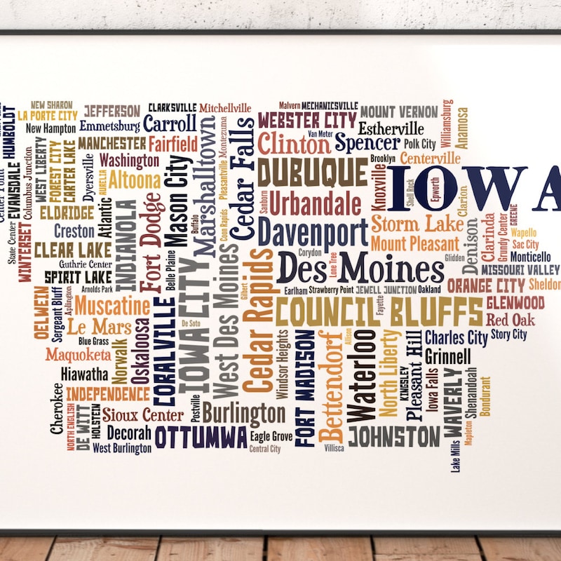 Iowa Poster - Etsy