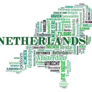 Netherlands Map Art, Netherlands Art Print, Netherlands City Map ...
