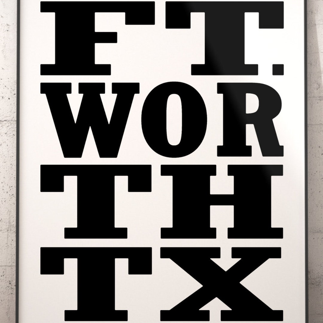Ft Worth Subway Sign Print, Ft Worth Typography Art Print, Ft Worth ...