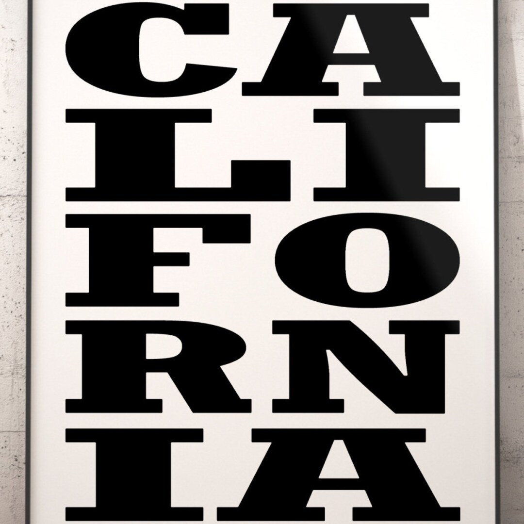 California Subway Sign Print, California Typography Art Print ...