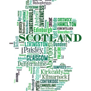 Scotland Map Art, Scotland Art Print, Scotland City Map, Scotland ...