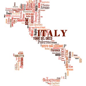Italy Map Art Print, Typography Word Cloud - Etsy